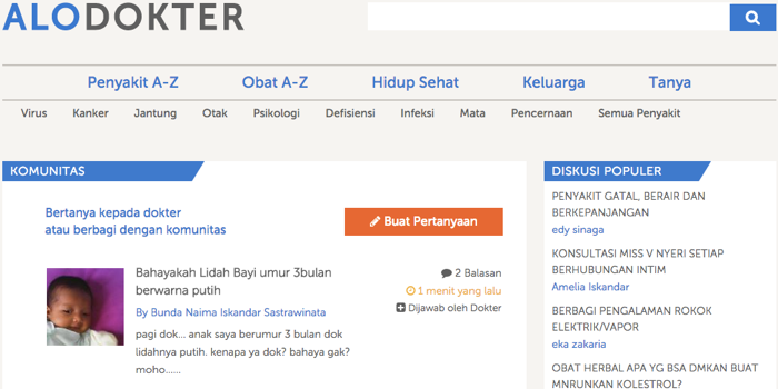 Alodokter platform online informasi kesehatan Indonesia