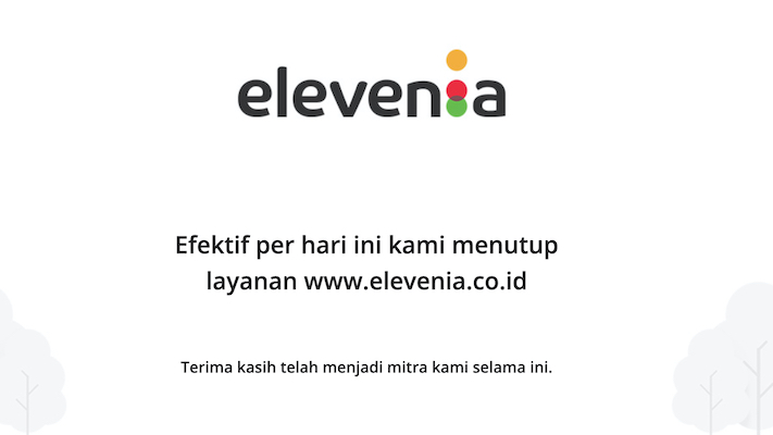 Elevenia Tutup Situs elevenia.co.id, Ucapkan Terima Kasih ke Mitra